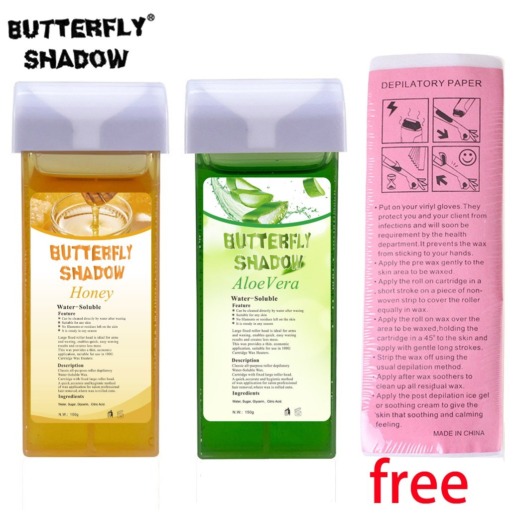 Butterfly Shadow Depilatory Wax-150g Roll-On Wax with Wax Paper for ...