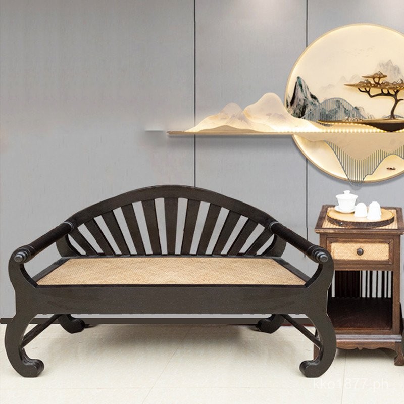 Thai Solid Wood Sofa with Bamboo Rattan Veneer, Thai Style Club Living ...