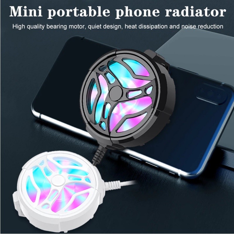 Colored Lights Phone Radiator Universal Fast Cooling Fan Mobile Phone ...