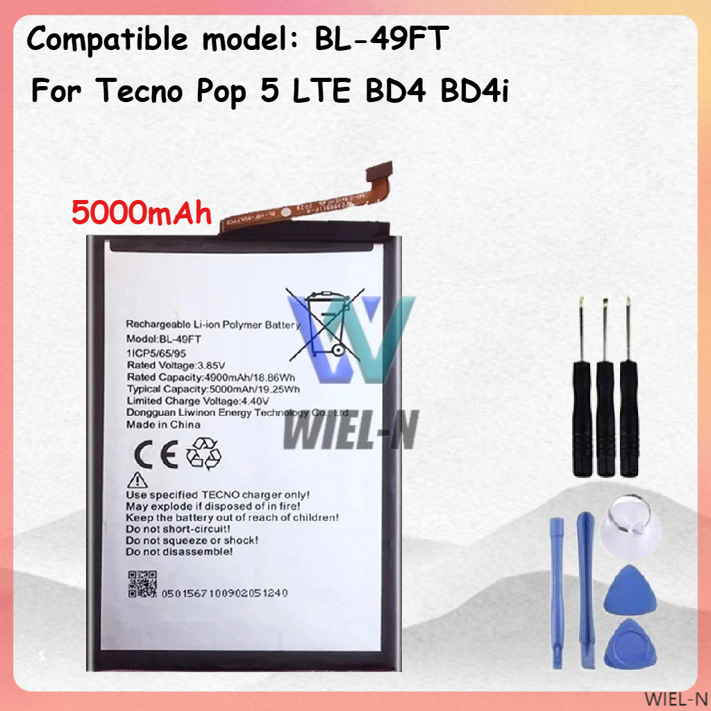 BL-49FT for TECNO Spark Go 5000mAh Replacement Battery + Tools | Shopee ...