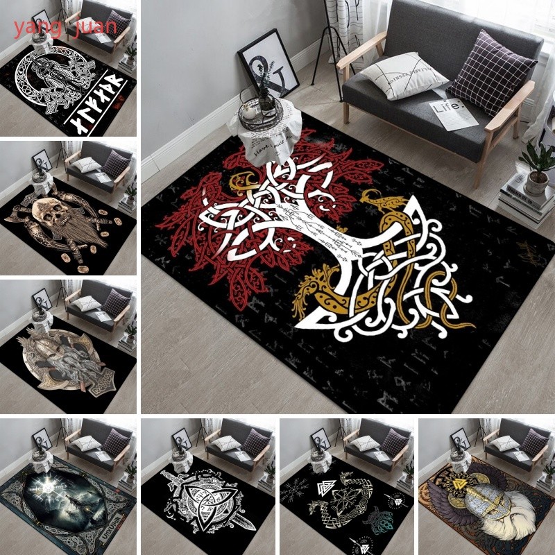 Viking Rune Art Rugs Norse Mythology Dragon Altar mat pagan Home ...