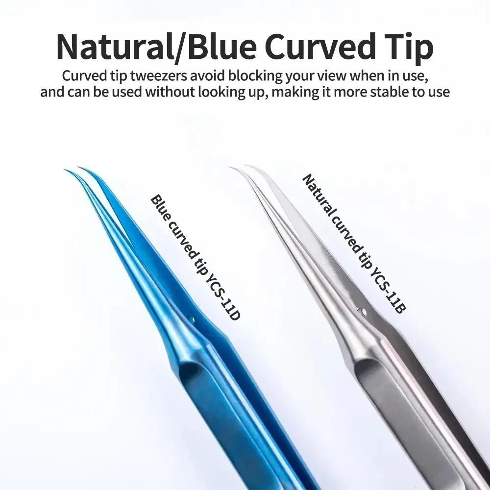 YCS Repair Titanium Alloy Curved Pointed Tweezers for Mobile Phone ...