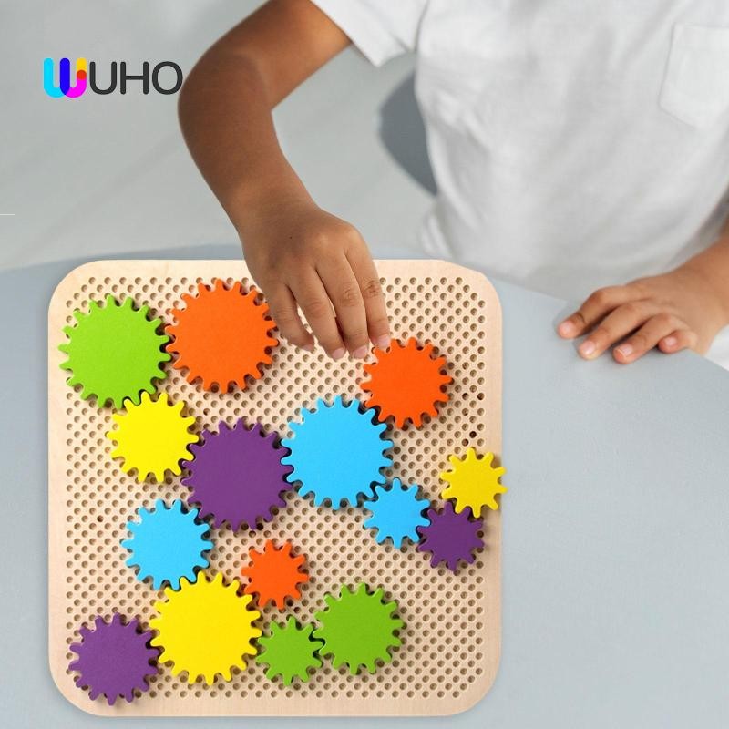 [WUHO] Wooden Spatial Thinking Game Children Gear Puzzle Boards ...