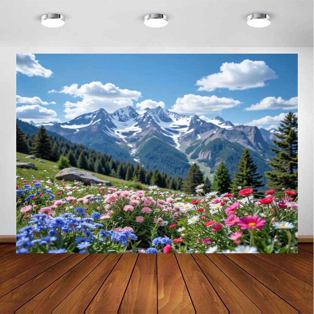 1pc, Party Backdrop Spring and Summer Scenery Durable Polyester,Without ...