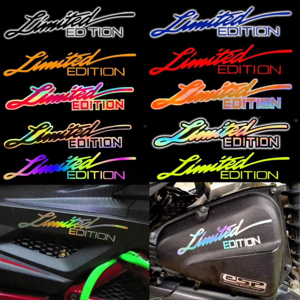 2PCS Car Reflective Sticker Limited Edition Creative Motorcycle Decals ...