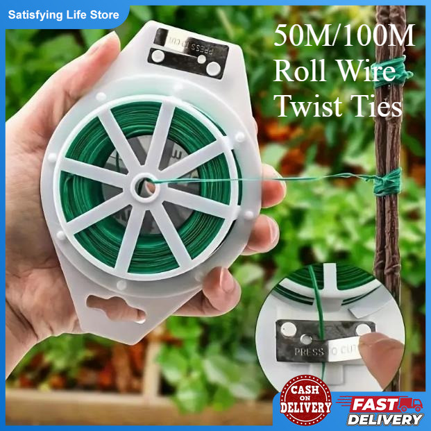 Durable 30M/50M Roll Wire Twist Ties Garden Cable Tie Vegetable ...