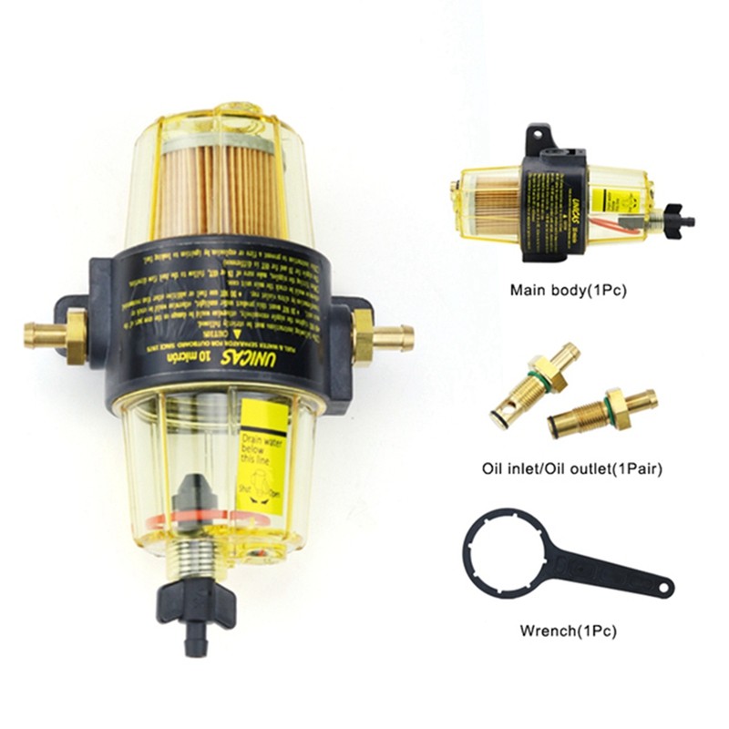 UF-10K Fuel Filter Fuel-Water Separator Assembly with Wrench for Yamaha ...