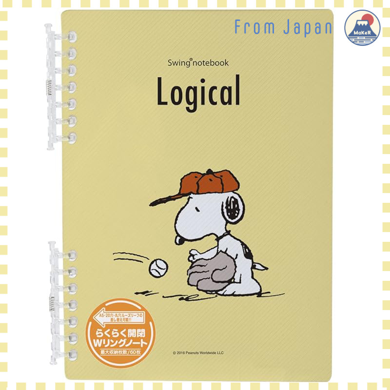 Nakabayashi Swing Logical W-Ring Notebook (Refillable Type) with Snoopy ...