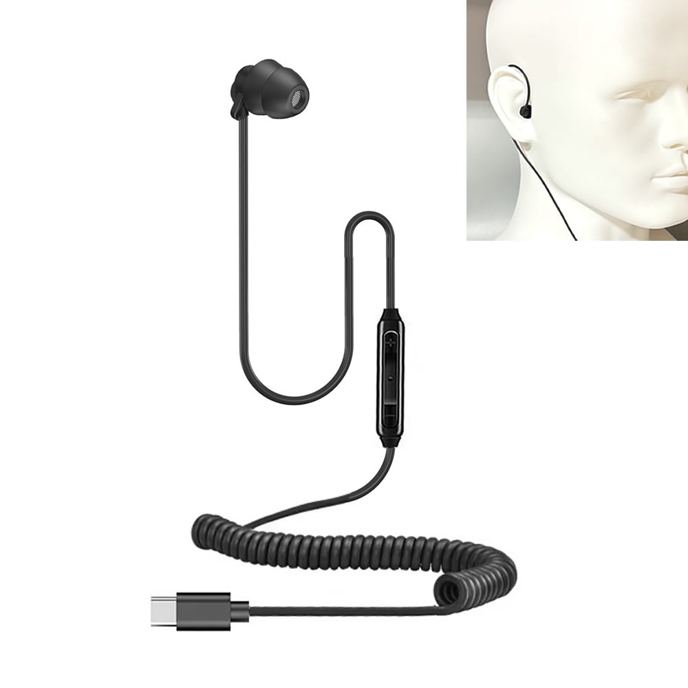 USB Type C One Ear Earphone 3.5mm Single Side Earphone with Comfort ...