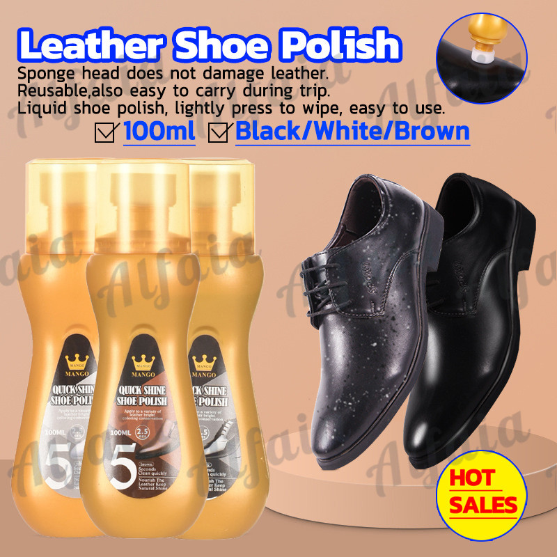Leather Shoe Polish Sponge Brush Colorless Leather Care Shoe 100ml ...