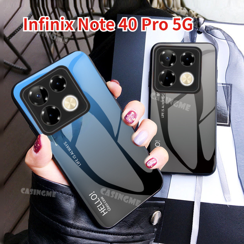 Infinix Note 40 Pro 5G 2024 Gradient Tempered Glass Phone Case For ...