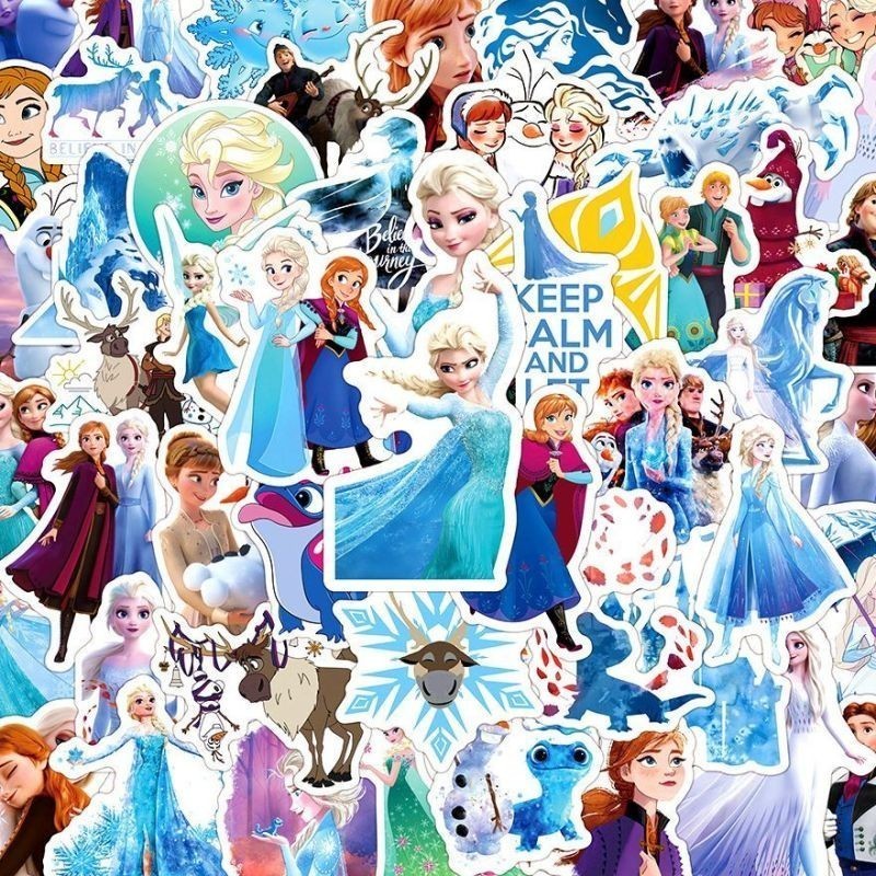 50pcs Anime Frozen Sticker Elsa Anna Princesses Cute Fantasy Cartoon ...