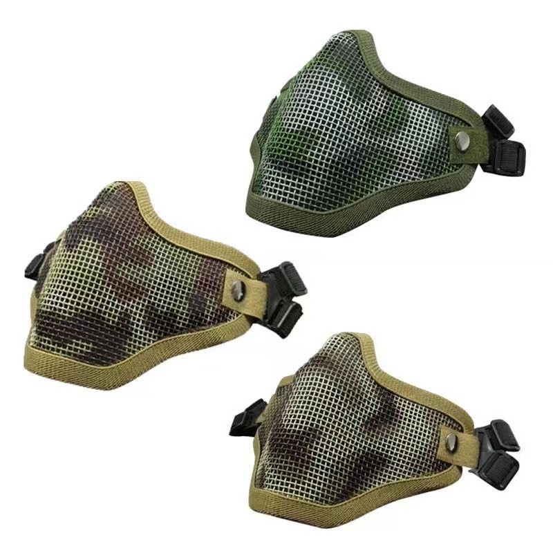 [Ready Stock]Tactical Wire Mesh Half Face Mask Military FansCSTactical ...