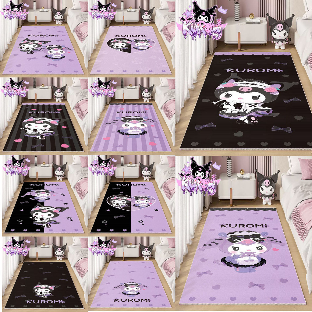 Cartoon Sanrio Kuromi Carpet Girl Heart Room Bedside Blanket Bay Window ...
