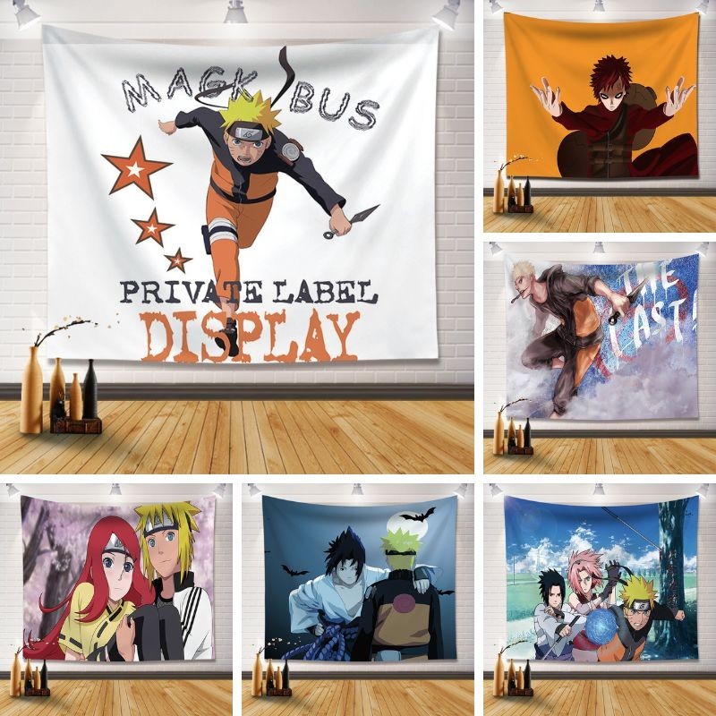 Naruto Poster Wall Decor Tapestry Anime Cartoon Wall Covering Backdrop ...