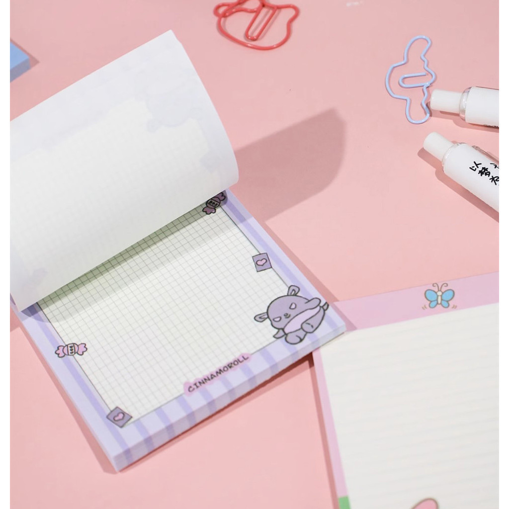 BK Sanrio Cartoon 50 Pages Cute Sticky Notepads Tearable Line Paper ...