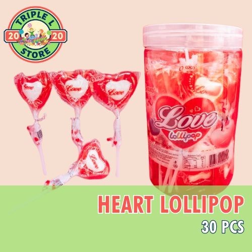 30 pcs Big Heart Love Lollipop Stick / Heart Shape Lollipop Candy ...