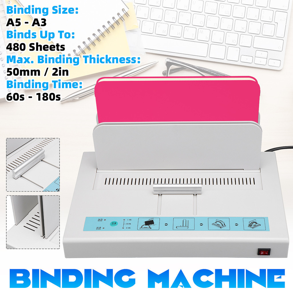 Book Binder Machine 220V 50mm Hot Melt Book Binding Machine Automatic ...