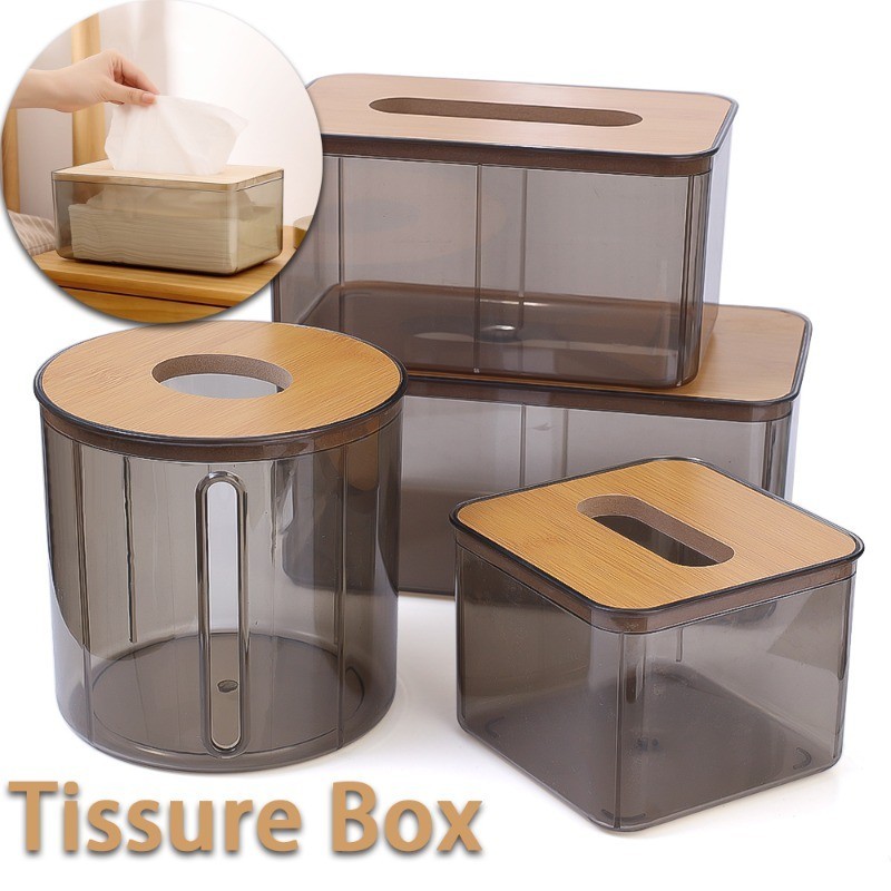 Nordic Minimalist Transparent Tissue Box/Living Room Desktop Tissue ...