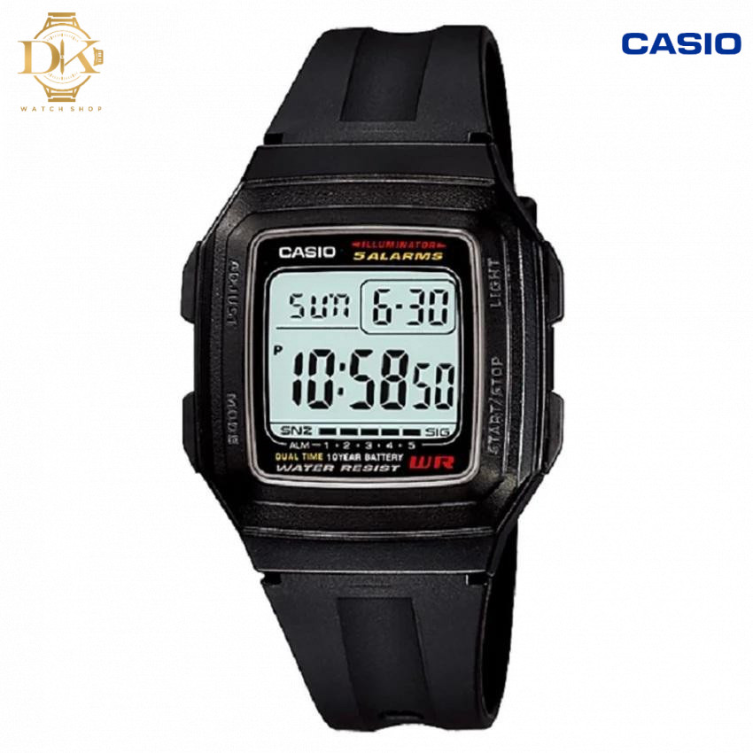 Casio F-201WA-1ADF Digital Black Rubber Strap Watch | Shopee Philippines