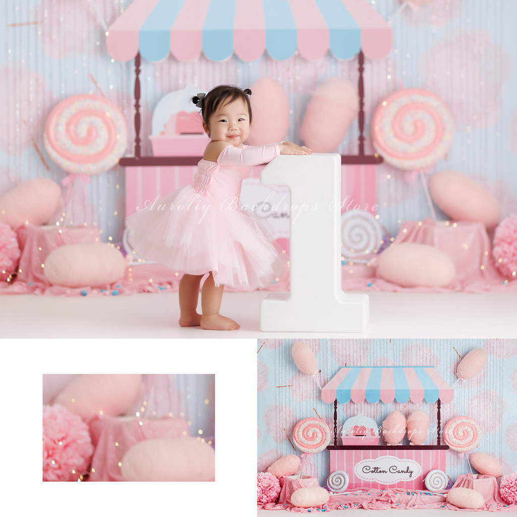 Sweet Cotton Candy Backgrounds Cake Smash Kids Adult Photography Props ...
