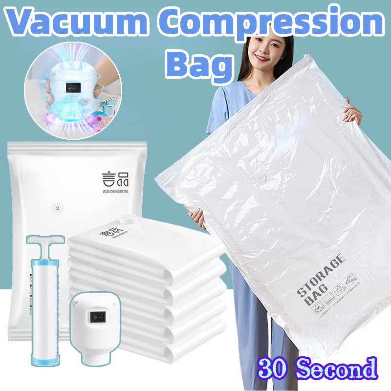 Vacuum Storage Bag Compressed Bag Resealable Plastic Travel Vacuum Storage Bag for Clothes ...