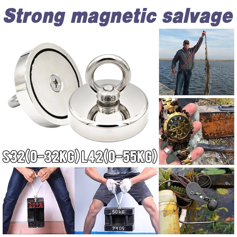 Strong Neodymium Magnet Double side Search magnet hook super power ...