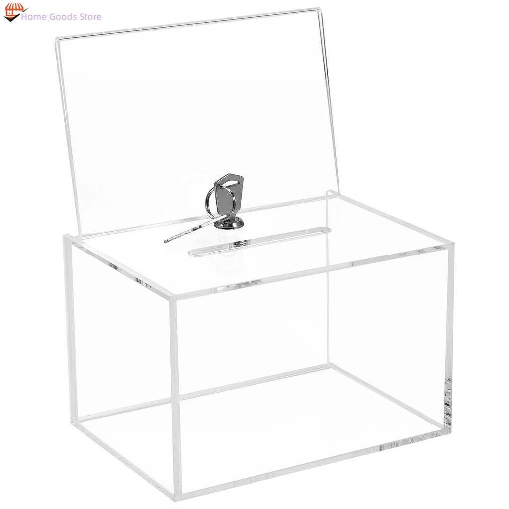 Acrylic Donation Box with Lock Clear Ballot Box with Sign Holder ...