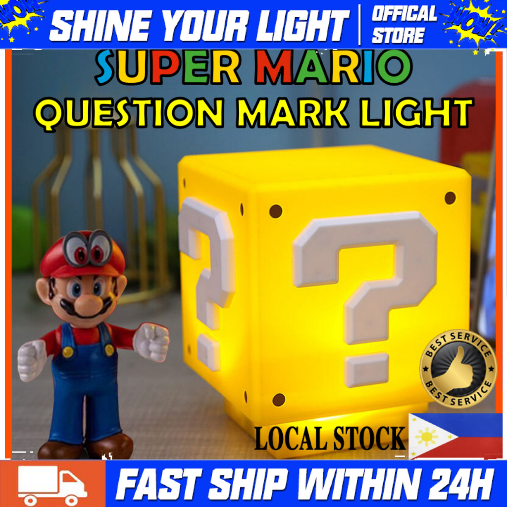 ★Free Gift★Mario Lamp LED Question Mark Brick Night Light USB Charging ...