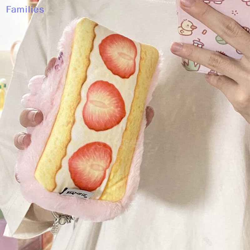 Families> 1PC Student Kawaii Large Capacity Pencil Bag Strawberry ...