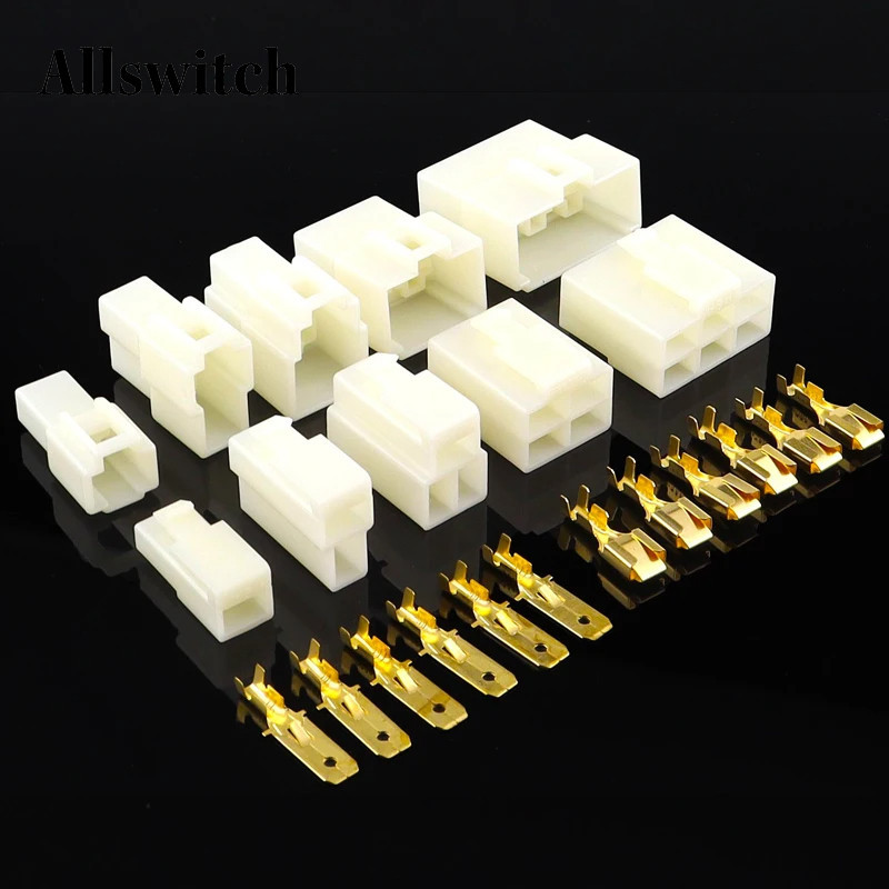 5Set Crimp Terminal Connector 6.3mm Male Female Socket Plug for ...