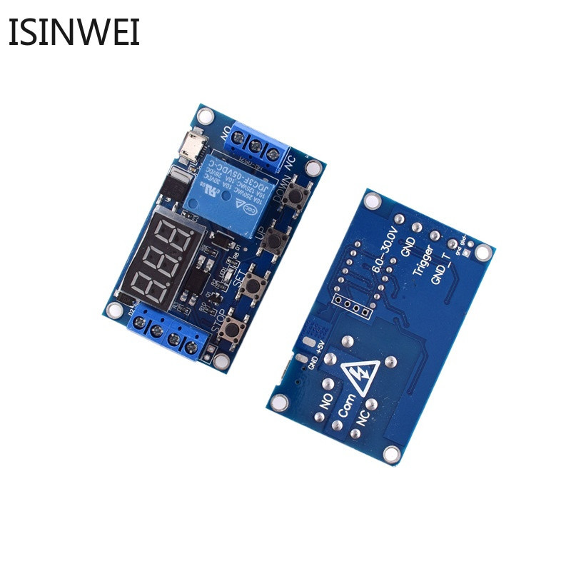 6-30V Relay Module Switch Trigger Time Delay Circuit Timer Cycle Adjustable Trigger OFF / ON ...