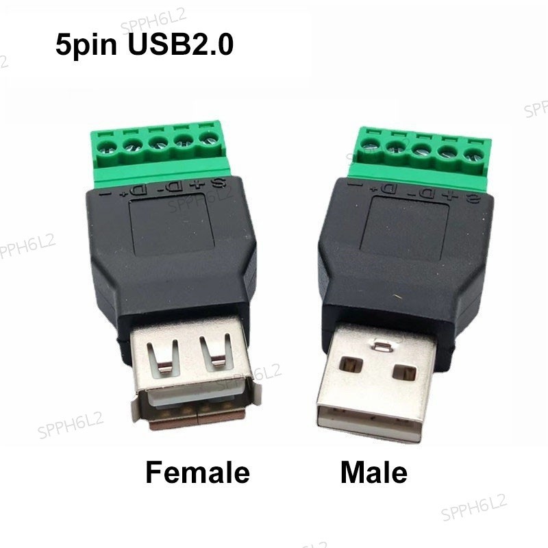 Usb 2 0 Type A Male Female To 5pin Screw Connector To Usb Jack With