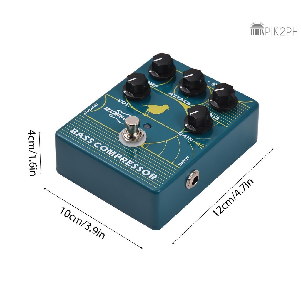 ZORY Compressor Bass Effector Pedal for Electric Bass Guitar Bass Amp Pedal True Bypass DC 9V 6 ...