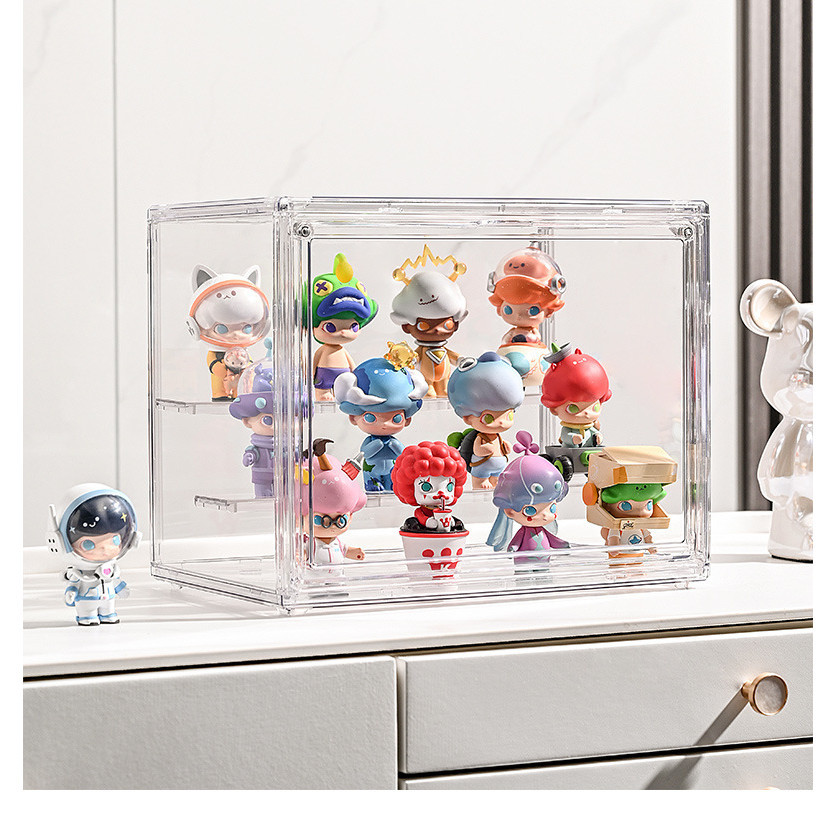 Labubu Doll Desktop Storage Box Desk Handmade Dolls Organiser Shelf ...