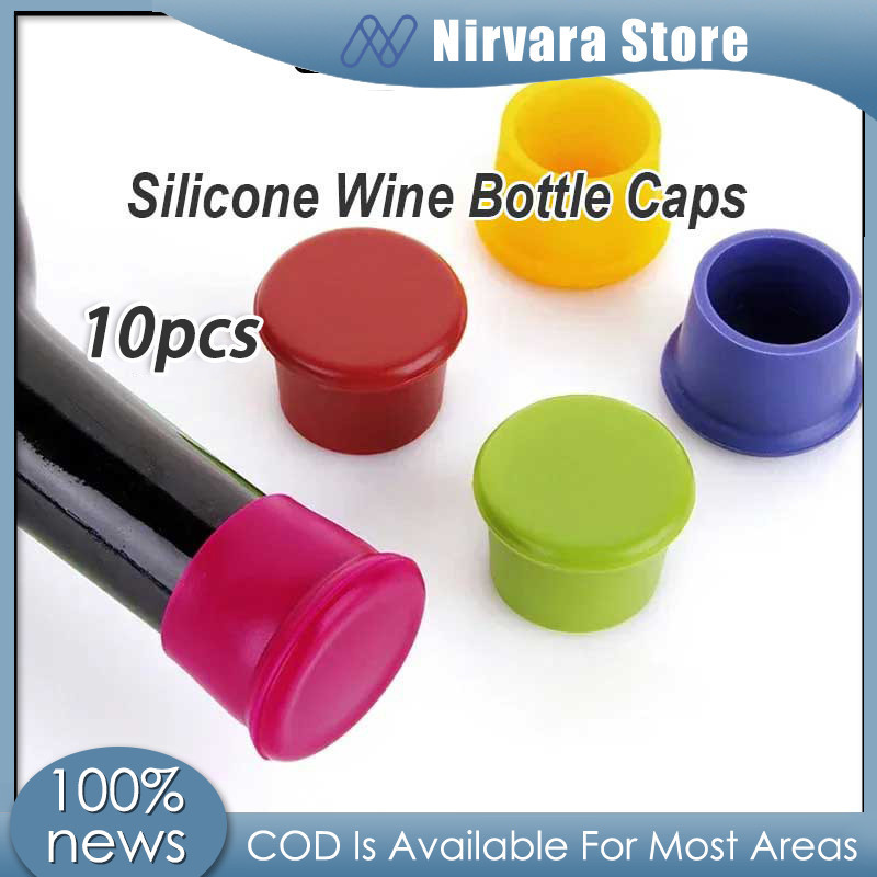 10Pcs Silicone Wine Bottle Caps Beer Wine Bottle Stopper Covers ...