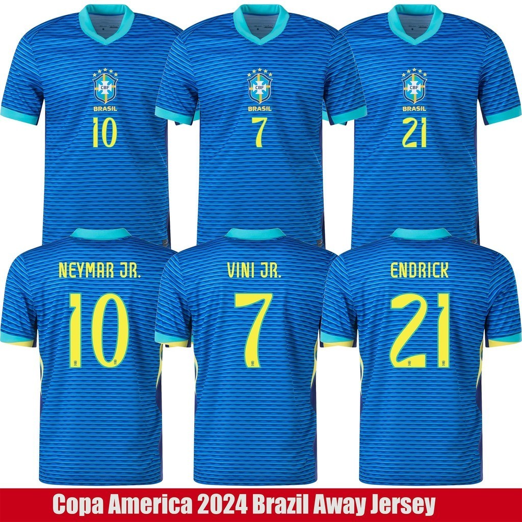 HT1 Copa America 2024 Brazil Neymar Jr Vini Jr Endrick Away Jersey Fan ...