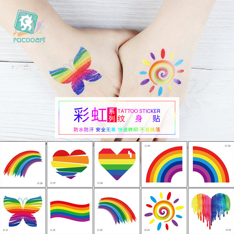 INS Rainbow Butterfly Temporary Tattoo Sticker LGBT love Waterproof ...