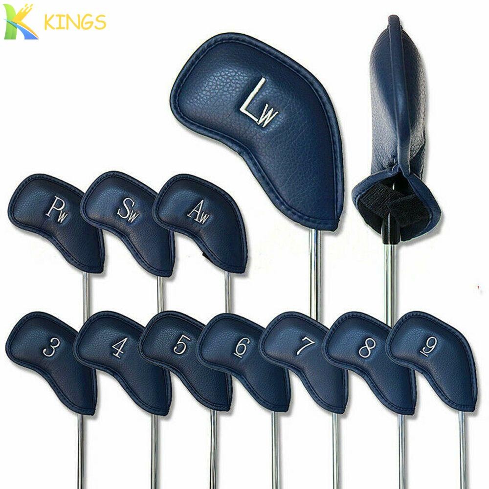 KINGS Golf Club Head Cover 12PCS/Set Golf Accessories Anti-slip Black Litchi grain | Shopee ...