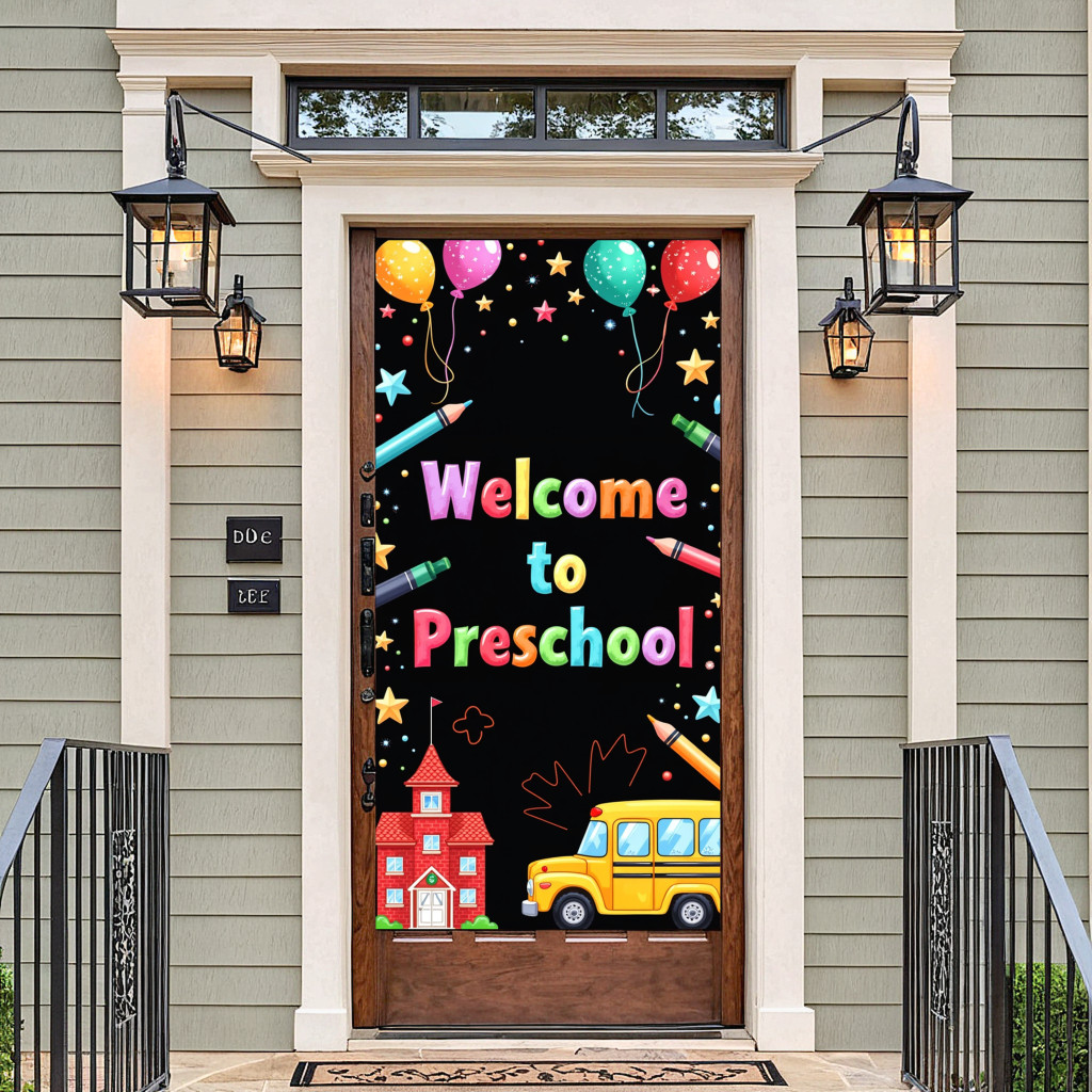 Welcome To Preschool Banner Background Backdrop Decorations Classroom ...