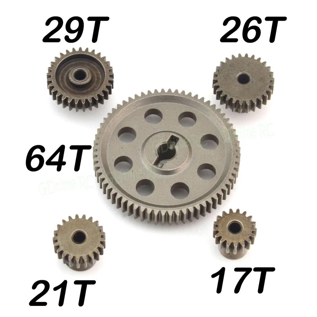 Metal Steel Spur Diff Differential Main Gear 64T Motor Pinion Gears 3 ...
