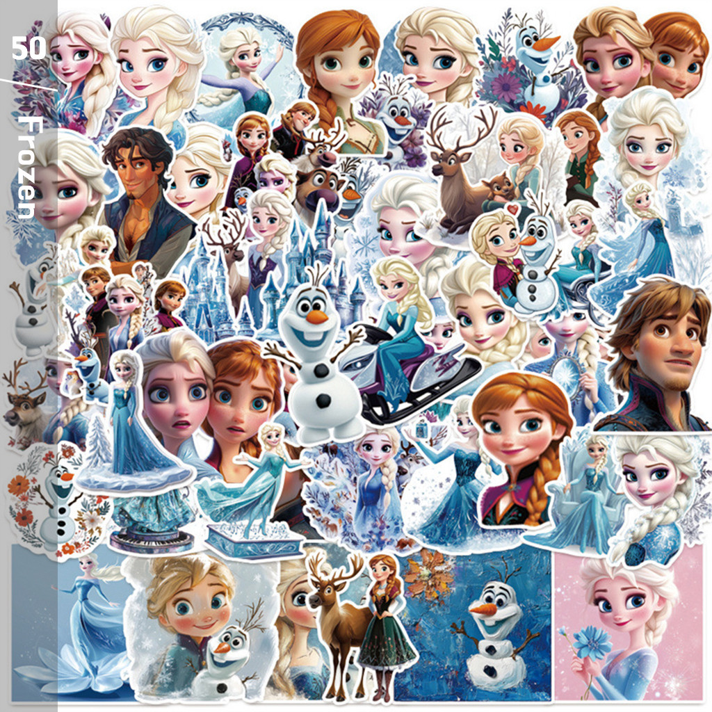 Y&P| Frozen Stickers Set Cartoon Graffiti Waterproof Decals Pack, 50 ...