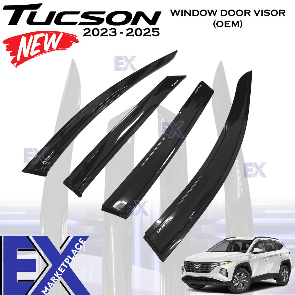 Tucson 2023 to 2025 OEM TYPE Window Door Visor Black Thailand Quality ...