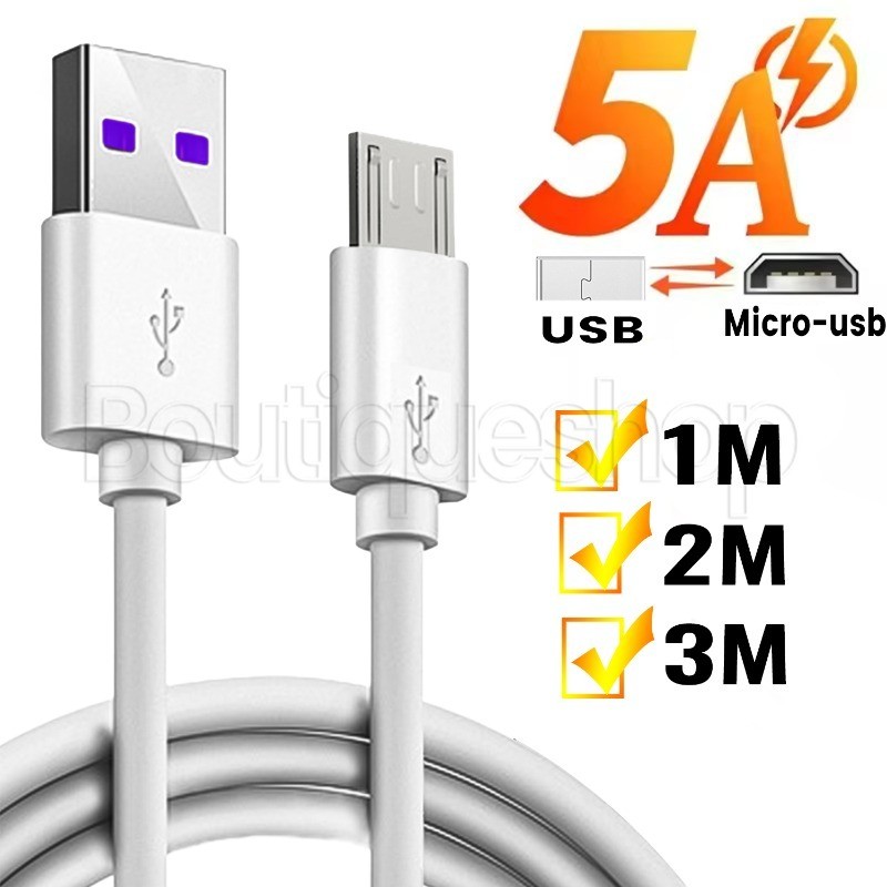 Micro USB Data Cables - USB To Micro-usb Charging Adapter - 5A Quick Charger Cords - High Speed ...