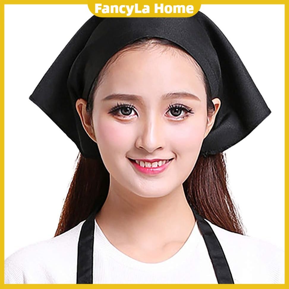 Chef Hat Turban Hat Unisex Workhat Kitchen Restaurant Triangle Scarf ...