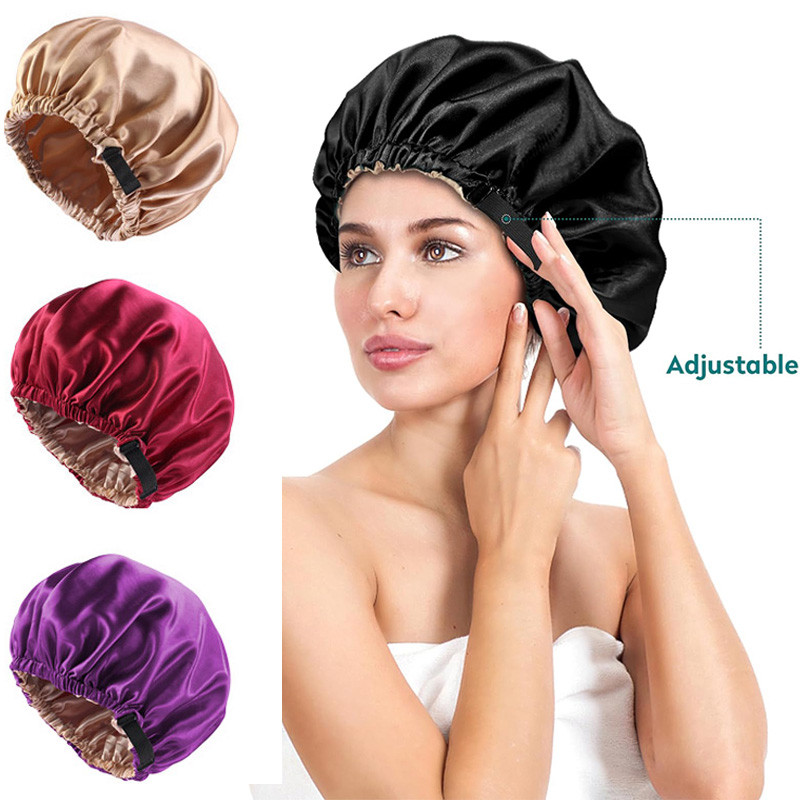Satin Hair Cap Silk Hair Cap Adjustable Hair Cap Suitable for Bedtime ...