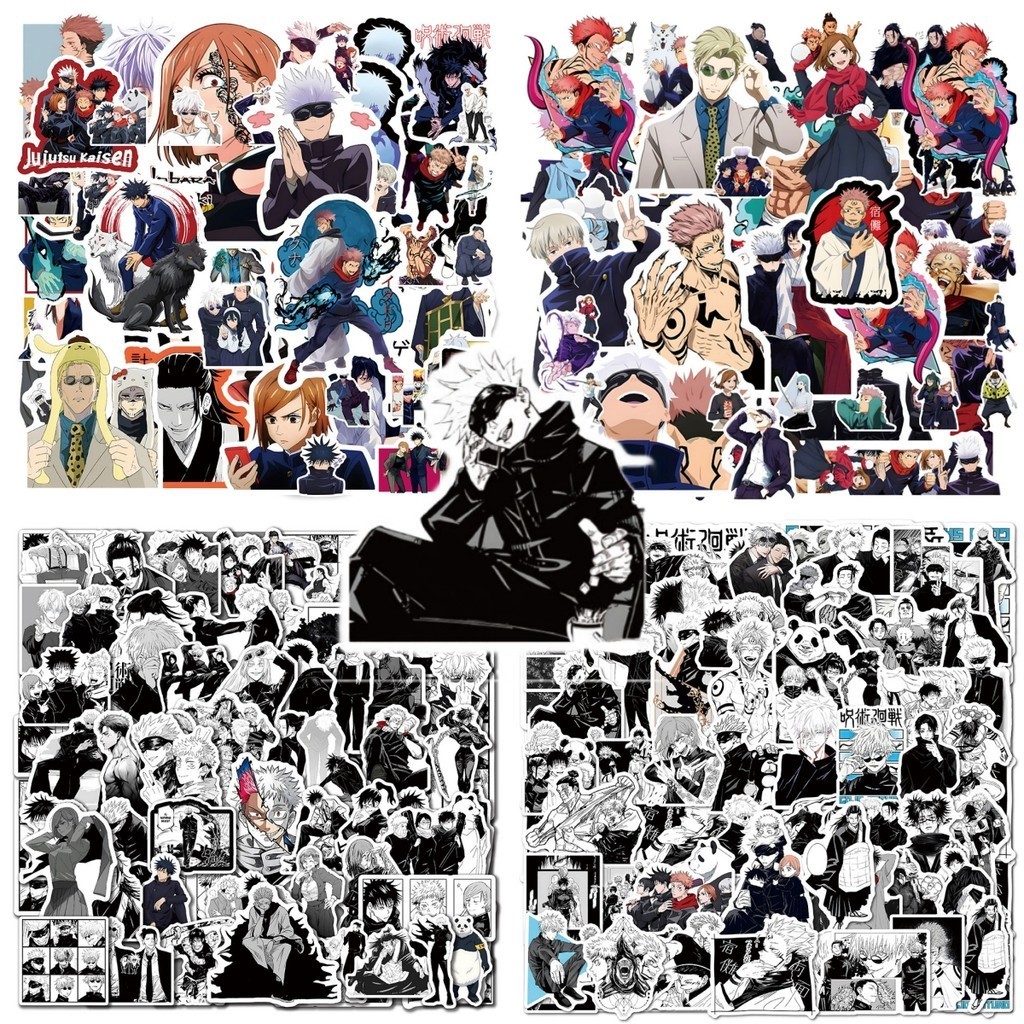 50PCS Black and White Colorful Anime Jujutsu Kaisen Gojo Satoru ...
