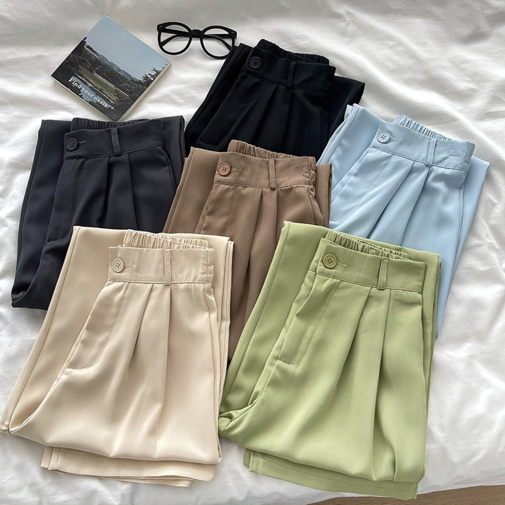 VELIN S-6XL (23-46) Plus Size Pants For Women Straight High Waist Suit ...