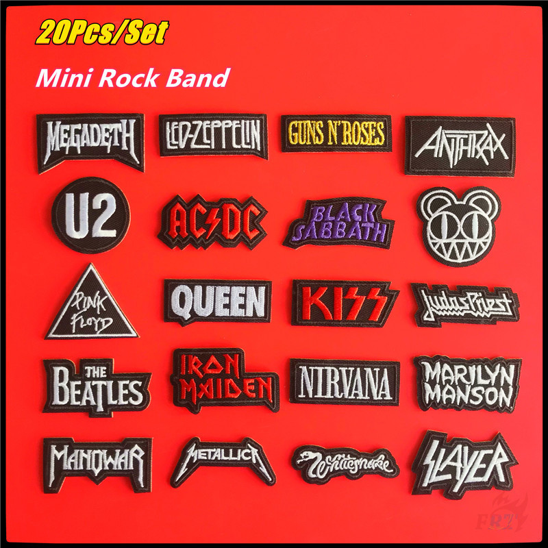 ☸ Mini Rock Band Logo Iron-On Patch ☸ 20Pcs/Set DIY Sew on Iron on ...