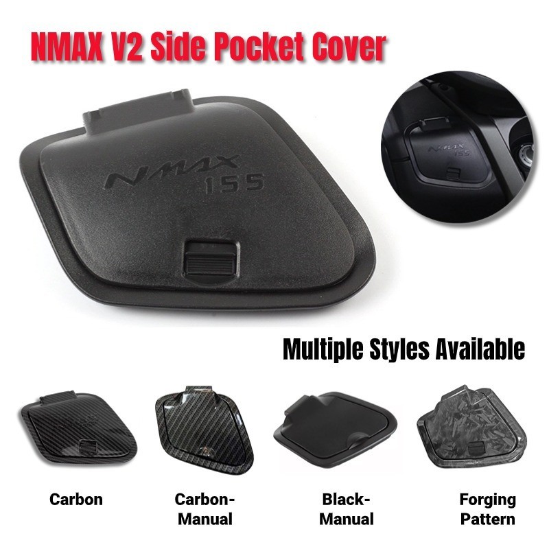 Motorcycle YAMAHA Nmax V2 Cover Side Pocket Black / Carbon Fiber Volt ...
